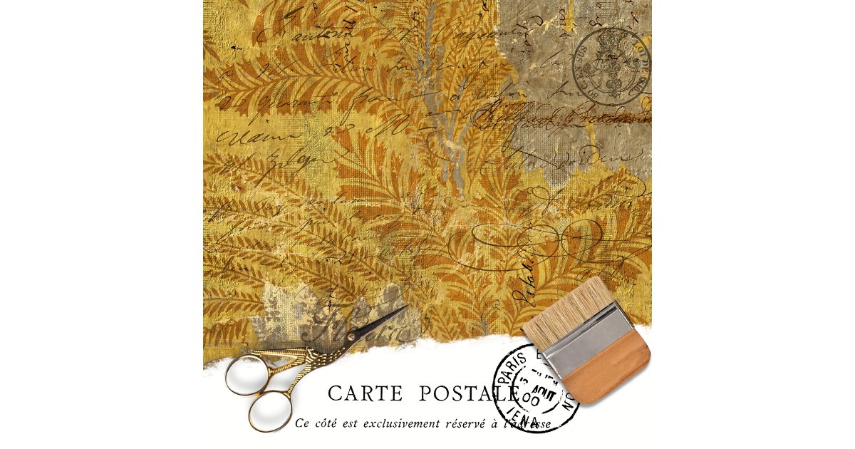 Vintage Yellow Rustic Texture French Decoupage Tissue Paper | Zazzle