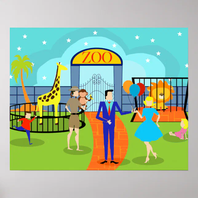 Vintage Zoo Poster | Zazzle