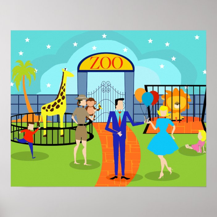 Vintage Zoo Poster | Zazzle.co.uk