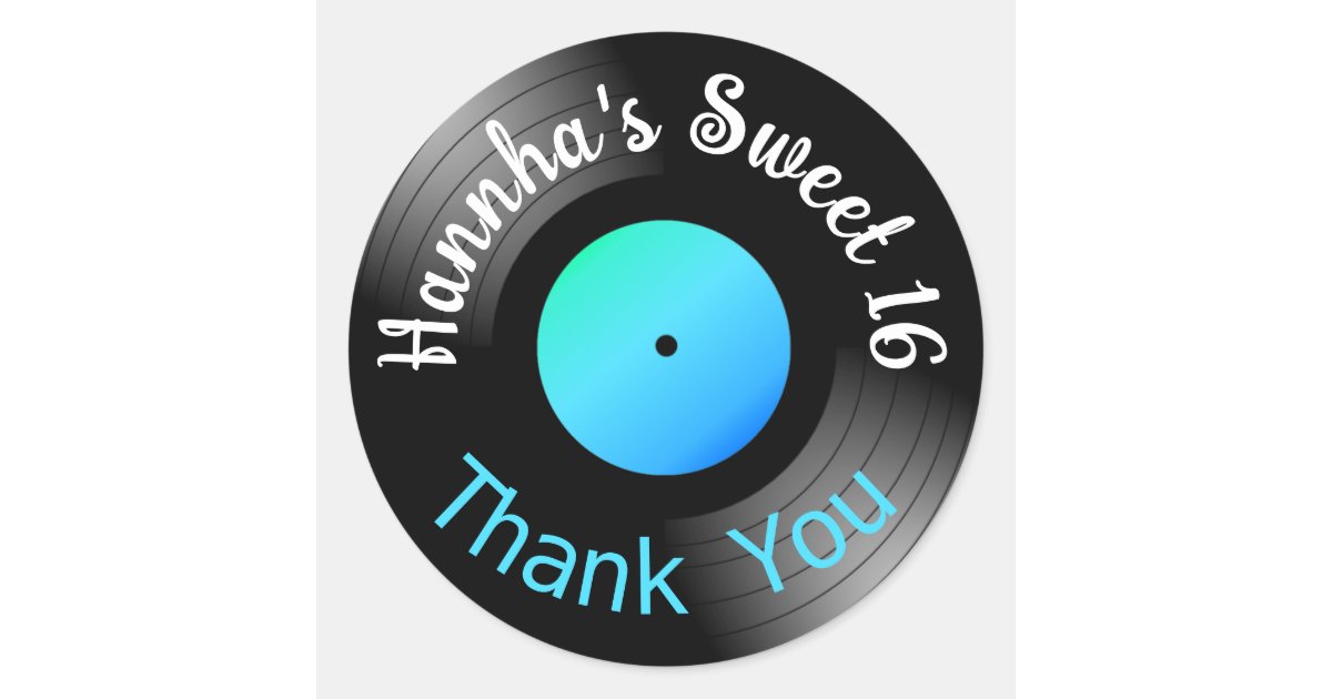 Vinyl LP Record Favour Classic Round Sticker | Zazzle