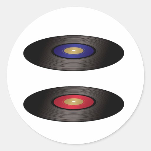 Vinyl Records Stickers Round Sticker | Zazzle