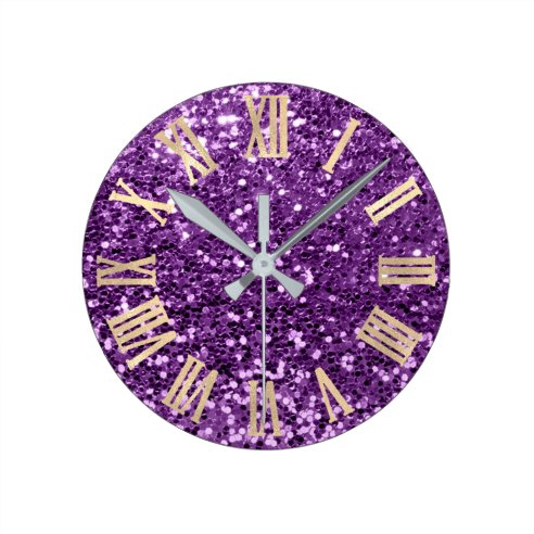 Gold Glitter Wall Clocks | Zazzle UK