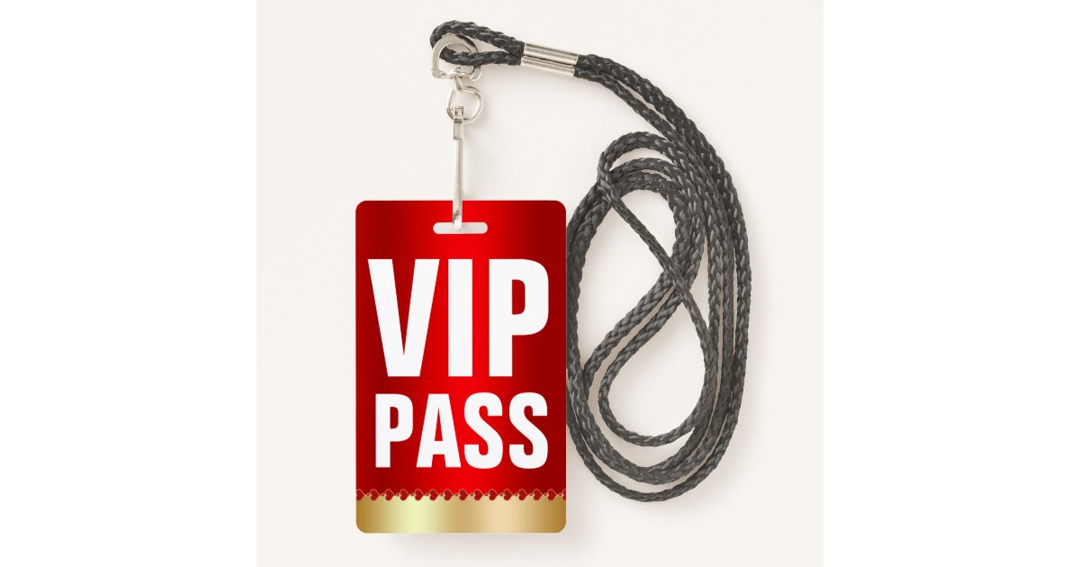 VIP PASS ID Card | Special Guest ID Badge | Zazzle
