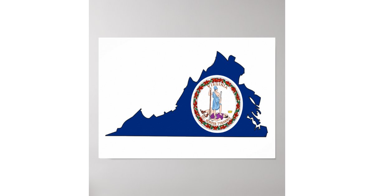 Virginia Flag Map Poster | Zazzle