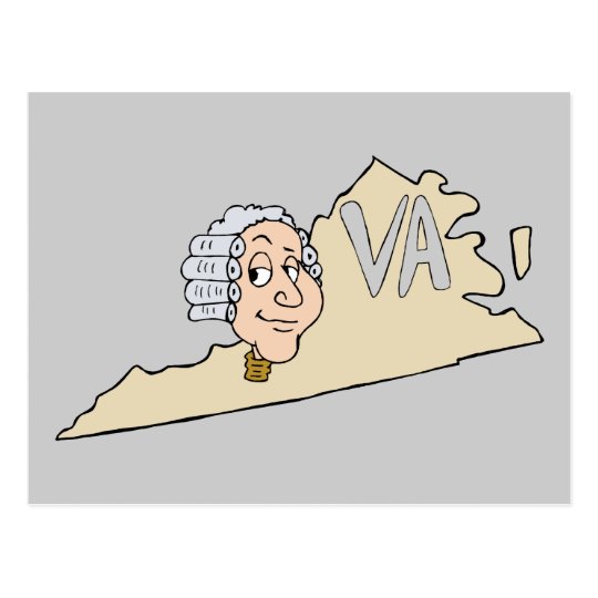 Virginia State VA Cartoon with George Washington Postcard | Zazzle.co.uk