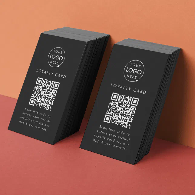 Virtual QR Code Reward Business Logo Digital Loyal Loyalty Card | Zazzle
