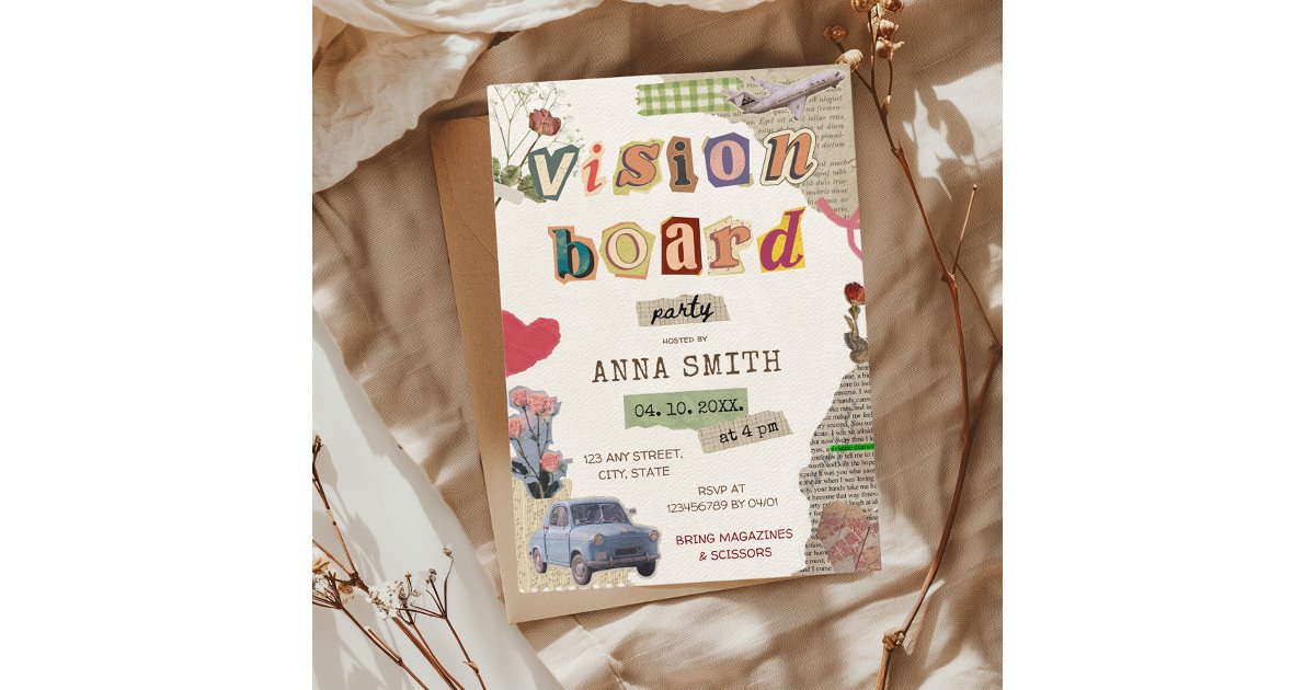 Vision Board Party Girl's Night Invitation | Zazzle