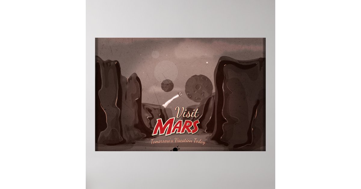 Visit Mars Vintage Poster | Zazzle