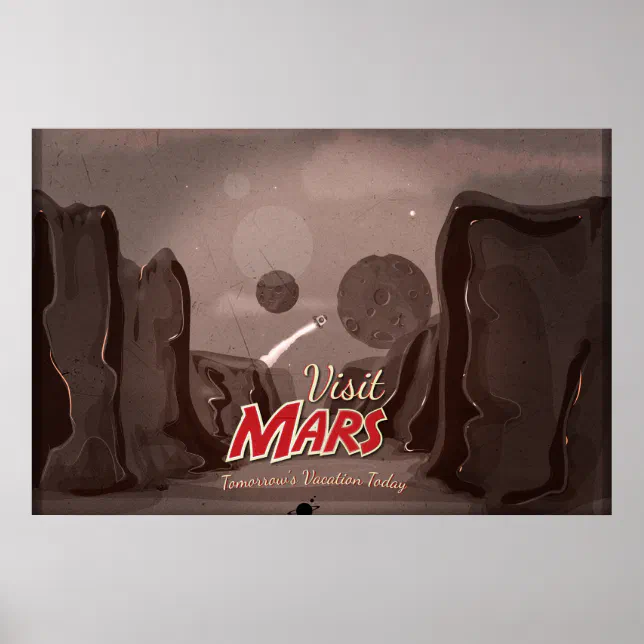 Visit Mars Vintage Poster | Zazzle