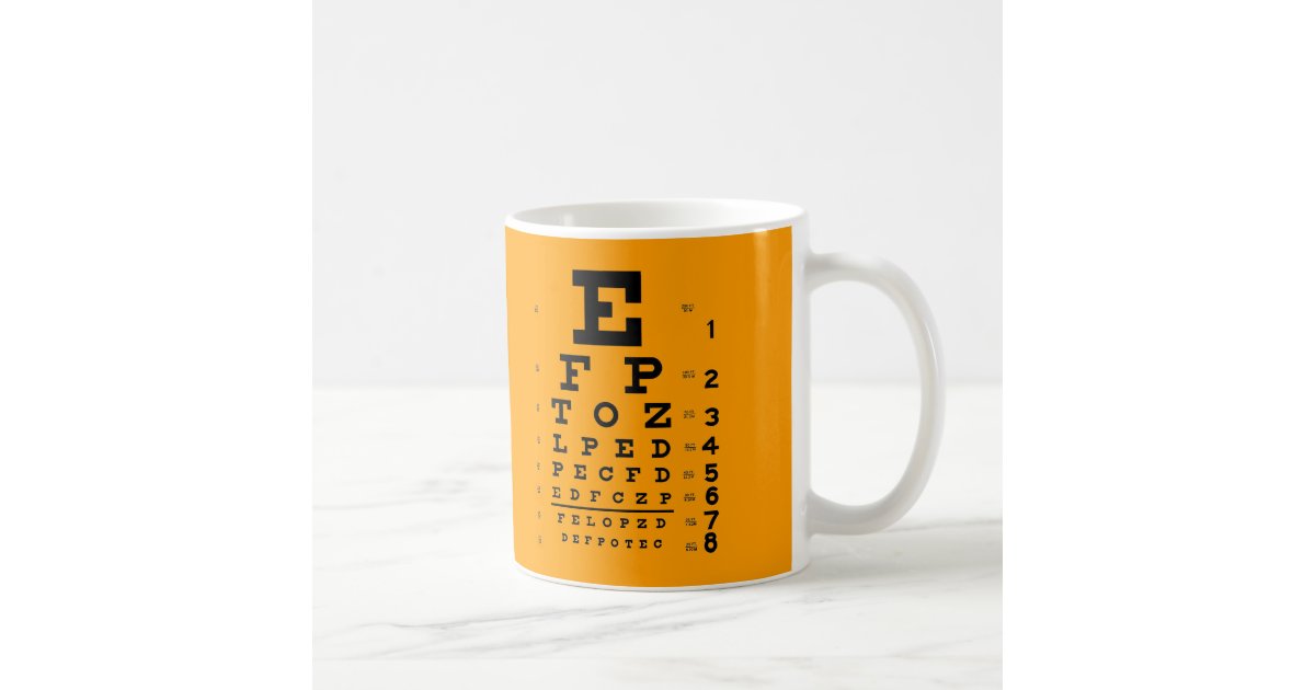 Visual Acuity Test: Retro Ophthalmology Eye Chart Coffee Mug | Zazzle