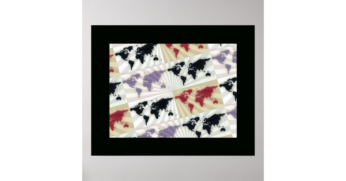 visual arts world map poster | Zazzle