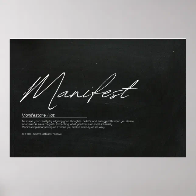 Visualise, Create, Manifest: Inspirational Art Poster | Zazzle