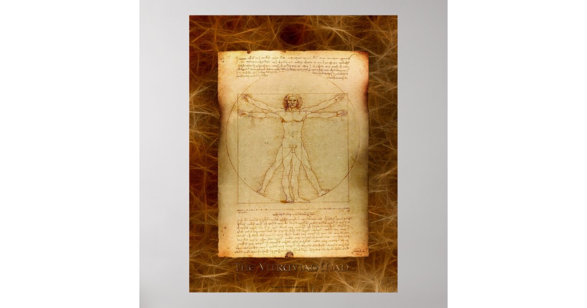 VITRUVIAN MAN Leonardo Da Vinci Art Poster | Zazzle