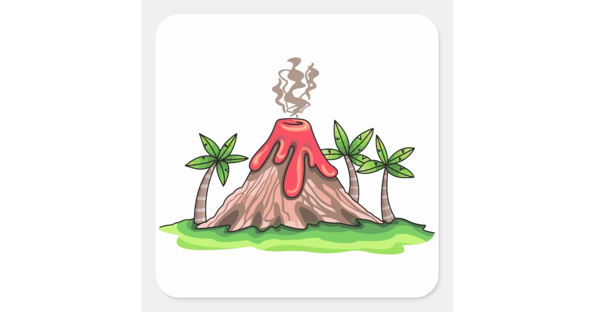 Volcano Square Sticker | Zazzle