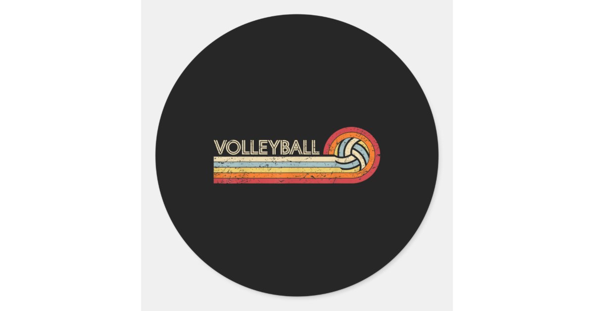 Volleyball Retro Cool Vintage Teens Adults Volleyb Classic Round ...