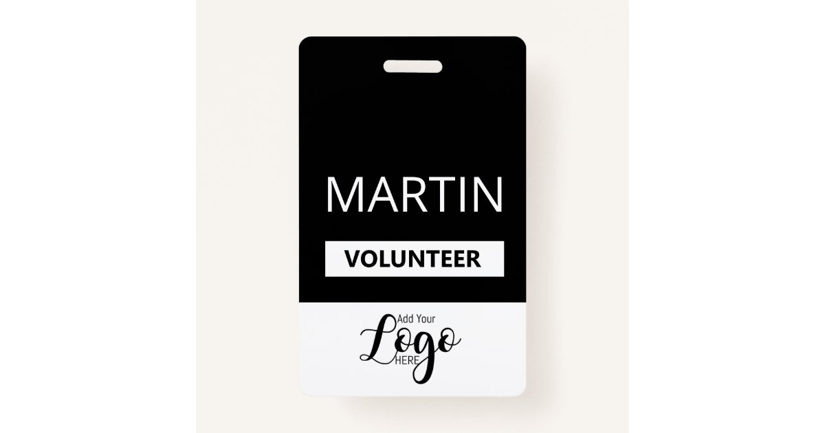 Volunteer Badge | Custom Name Tag ID Badge | Zazzle