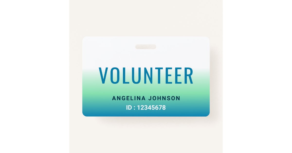 Volunteer ID ID Badge | Zazzle