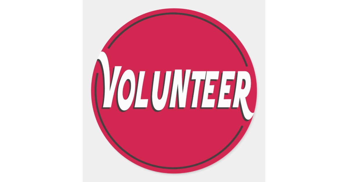 Volunteer Sticker for Events | Zazzle
