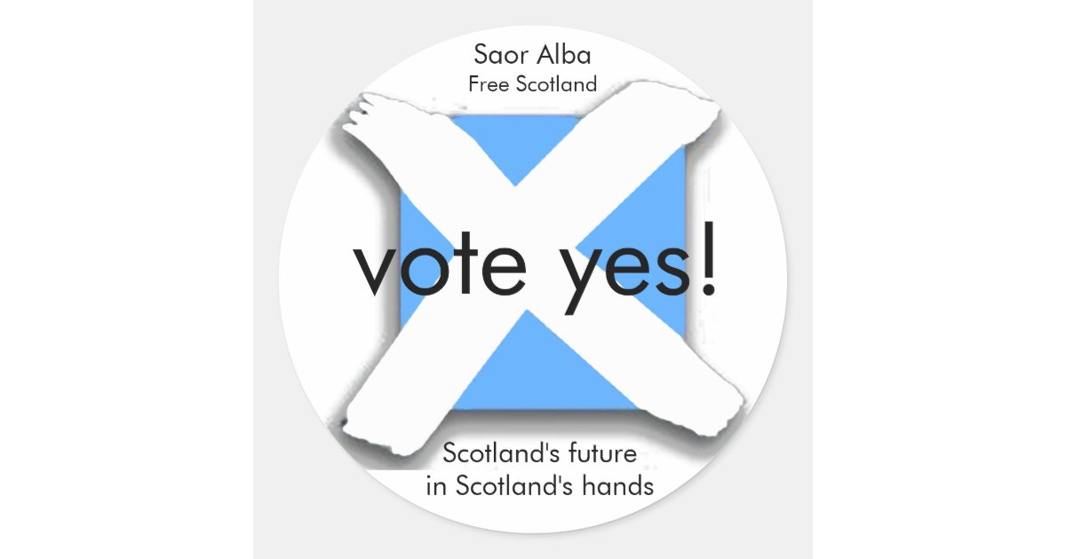 Vote Yes Scottish Independence Referendum Sticker | Zazzle