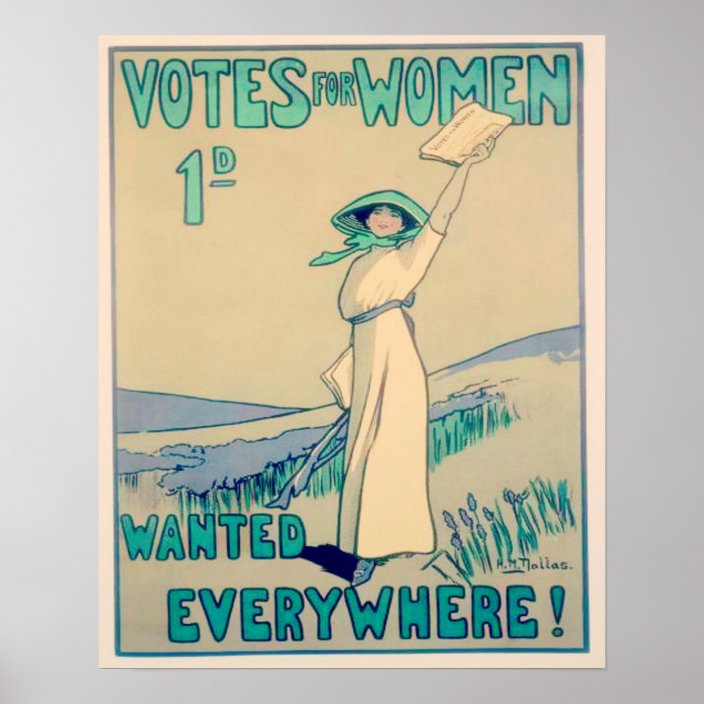 Votes for Women Everywhere Poster | Zazzle.co.uk