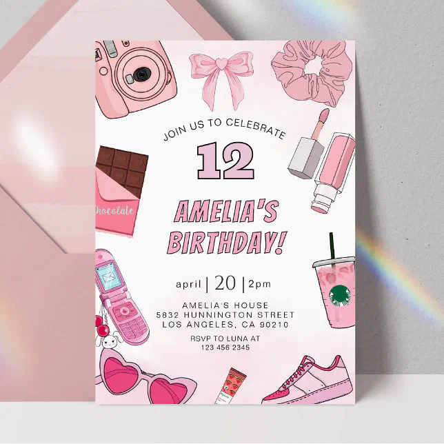VSCO Teenager girl's party Birthday Invitation | Zazzle