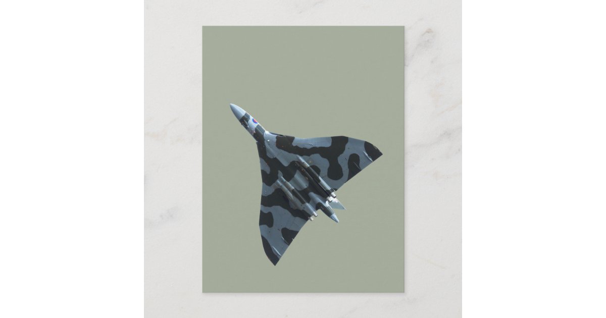 Vulcan bomber in flight postcard | Zazzle
