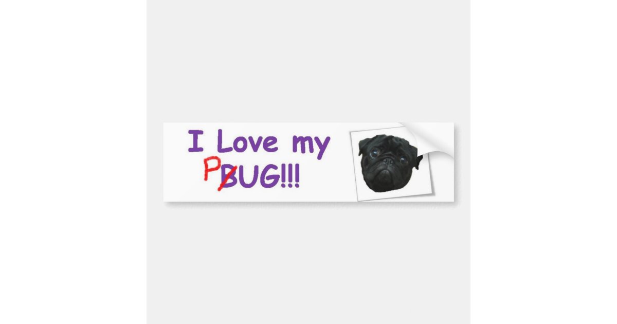 VW Pug Bumper Sticker | Zazzle