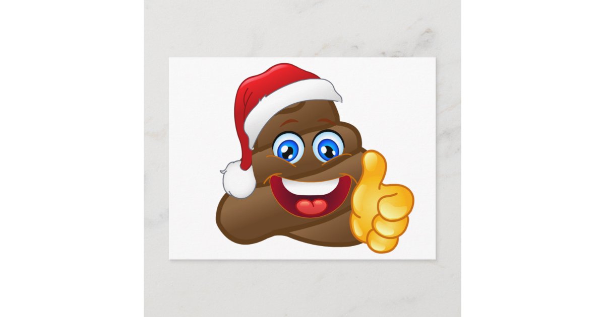 Wacky Brilliant Santa Poop Emoji Holiday Postcard | Zazzle