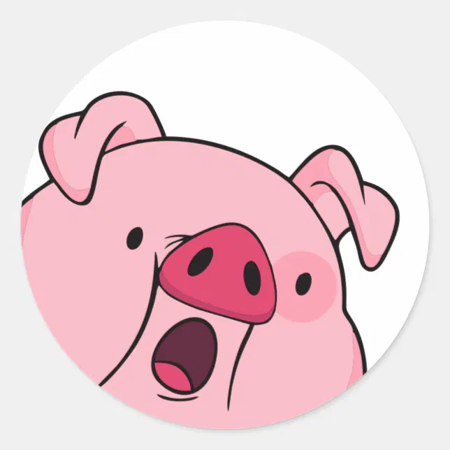 Waddles Gravity Falls Surprised Classic Round Sticker | Zazzle