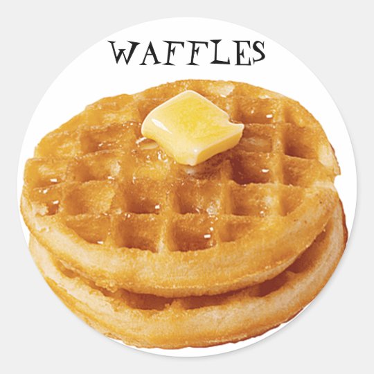 Waffles on Round Stickers | Zazzle.co.uk