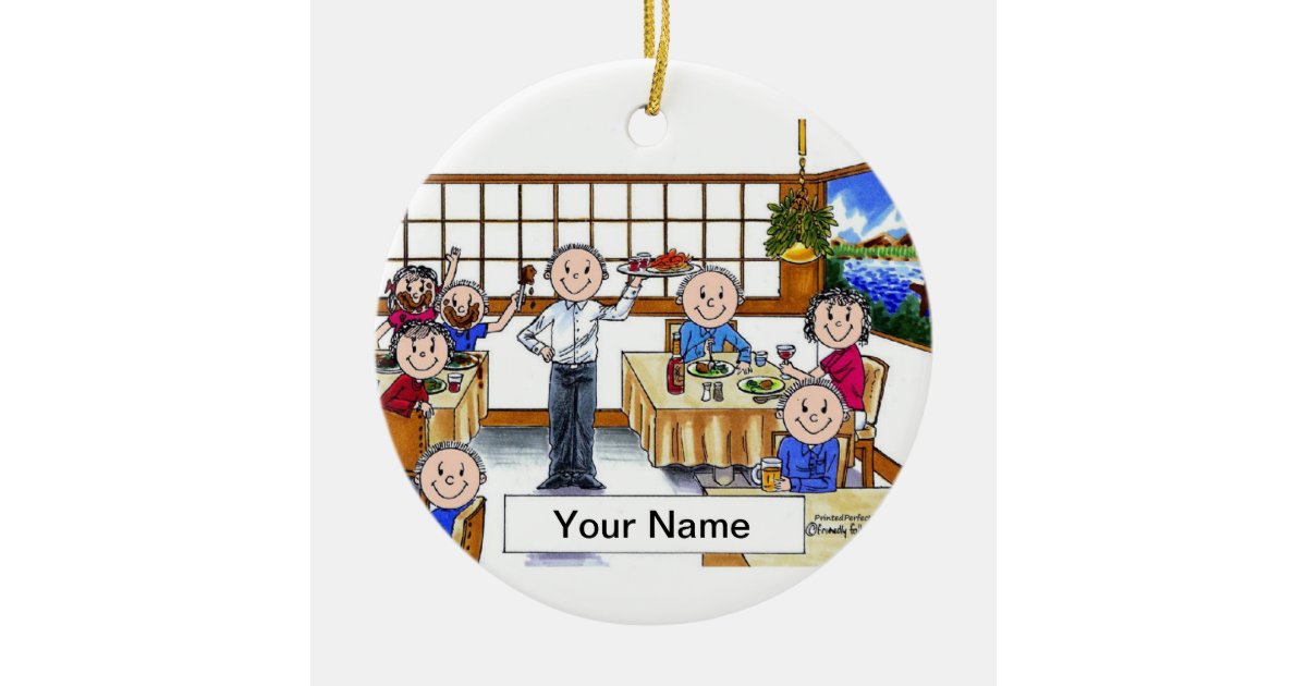 Waiter Ceramic Tree Decoration | Zazzle