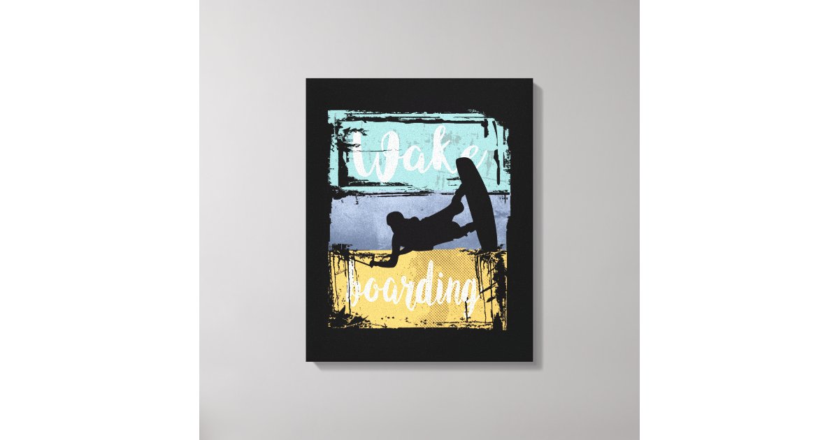 Wakeboarding Retro Wakeboarder Canvas Print | Zazzle