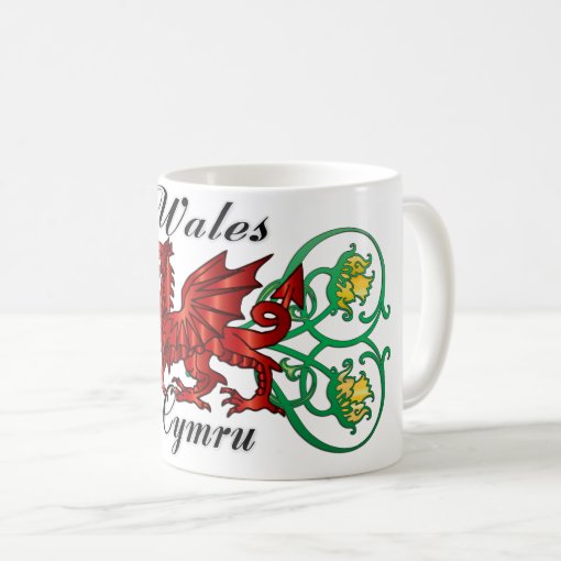 Wales, Cymru, Welsh Mug With Dragon & Daffodil | Zazzle