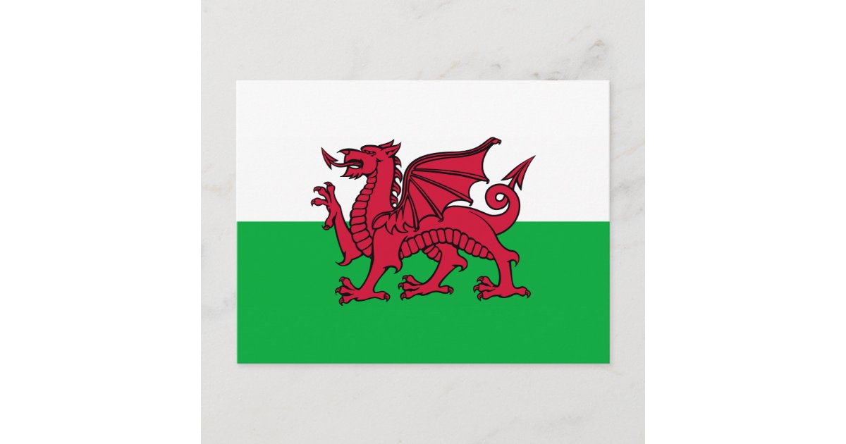 Wales -Welsh Flag Postcard | Zazzle