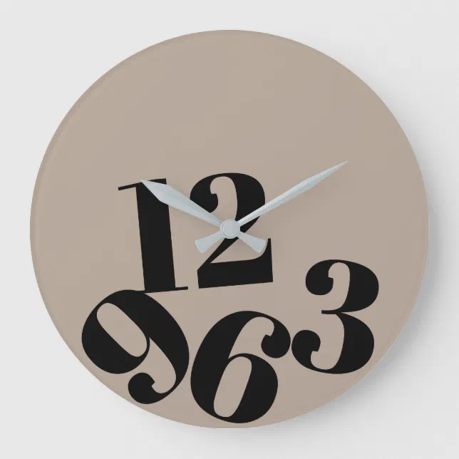 Wall Clock - Beige Background Fallen Numbers | Zazzle