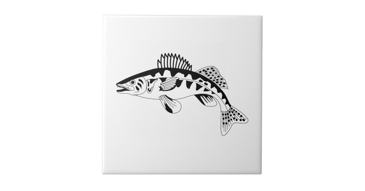 Walleye Outline Tile | Zazzle