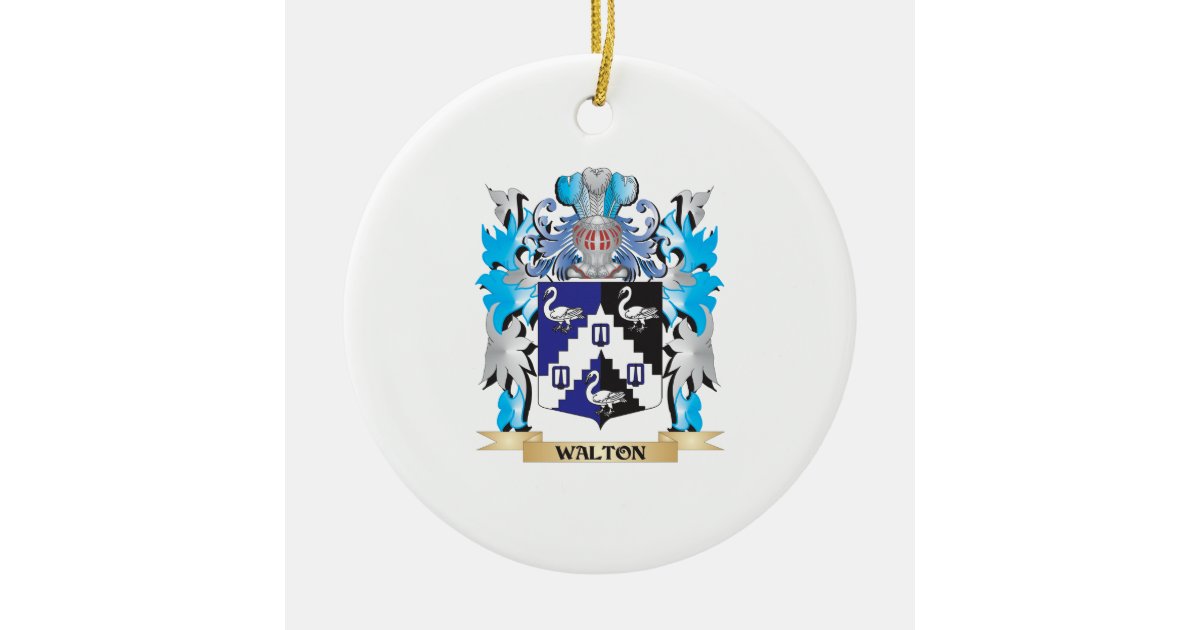 Walton Coat of Arms - Family Crest Ceramic Tree Decoration | Zazzle
