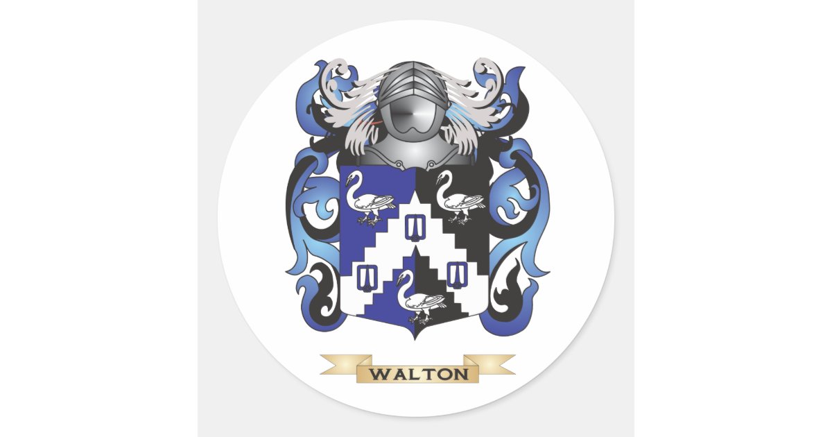 Walton Family Crest (Coat of Arms) Classic Round Sticker | Zazzle