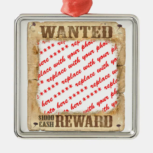 WANTED Poster Photo Frame Metal Tree Decoration | Zazzle