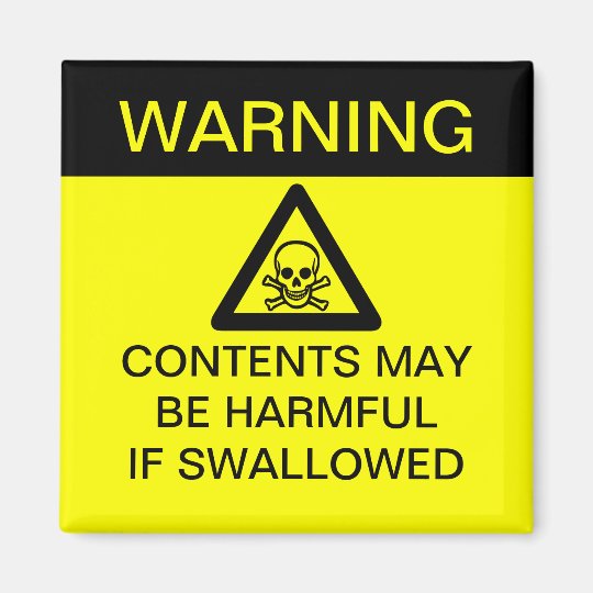 WARNING - Harmful if Swallowed (Customisable!) Magnet | Zazzle.co.uk