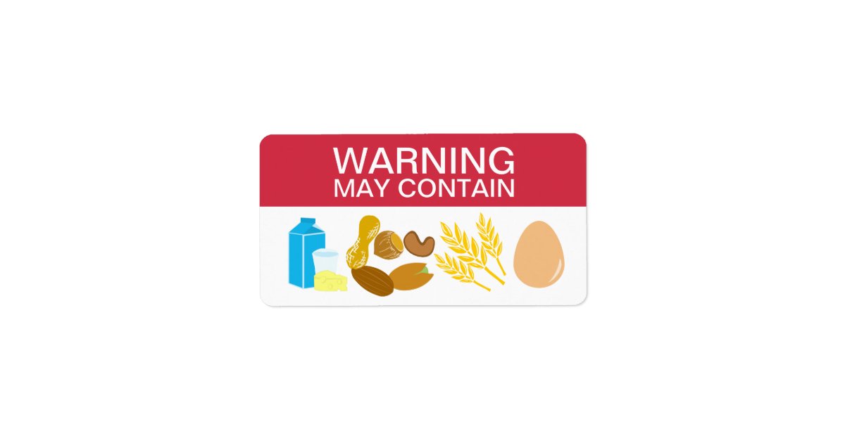 Warning May Contain Allergens Alert Food Safety Label | Zazzle