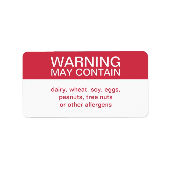 Warning May Contain Customised Ingredients Label | Zazzle.co.uk