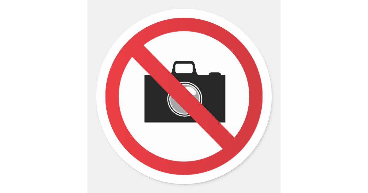 Warning sign no camera classic round sticker | Zazzle