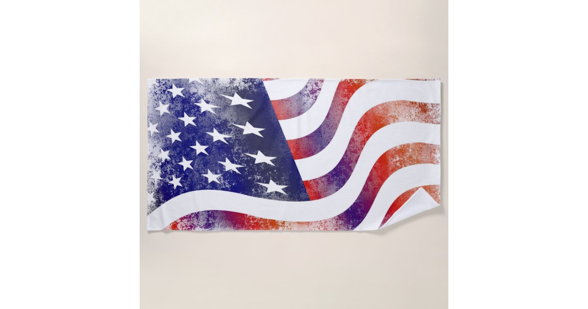 Washed Out American Flag Beach Towel | Zazzle