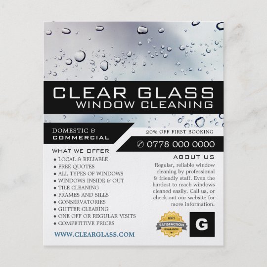 Washed Window, Window Cleaning Advertising Flyer | Zazzle.co.uk
