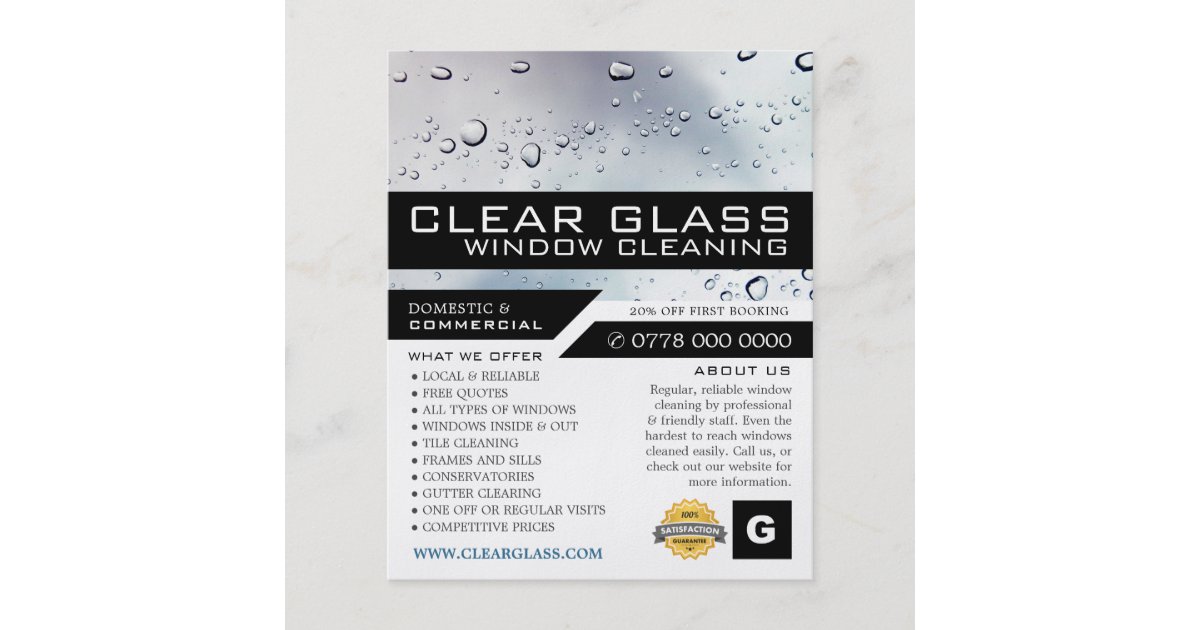 Washed Window, Window Cleaning Advertising Flyer | Zazzle