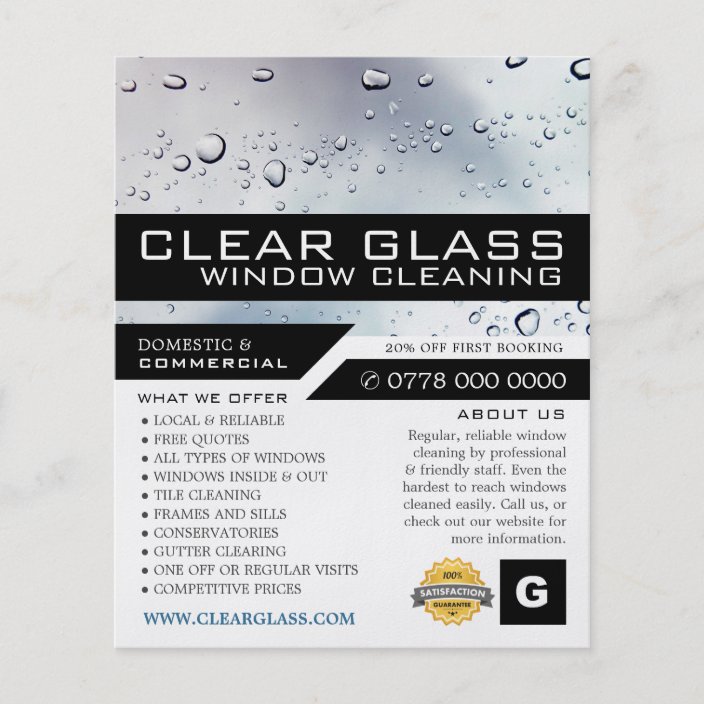 Washed Window, Window Cleaning Advertising Flyer | Zazzle.co.uk