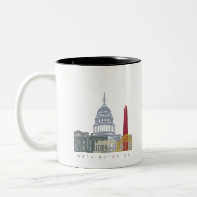 Washington DC skyline poster Two-Tone Coffee Mug | Zazzle