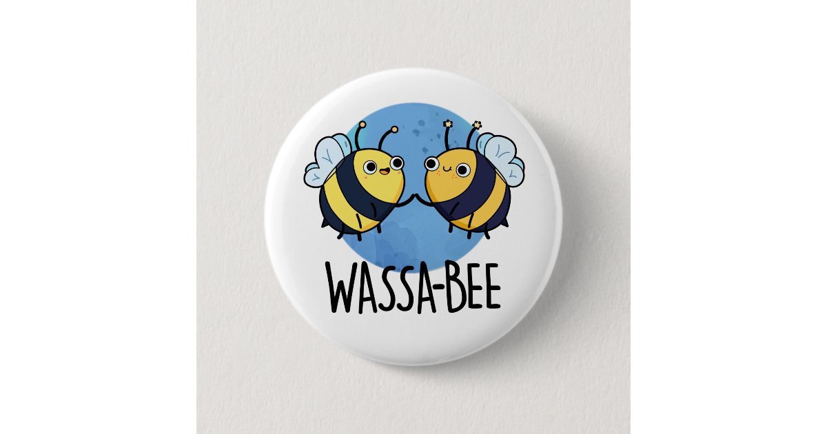 Wassabee Funny Wasabi Bee Pun 6 Cm Round Badge | Zazzle