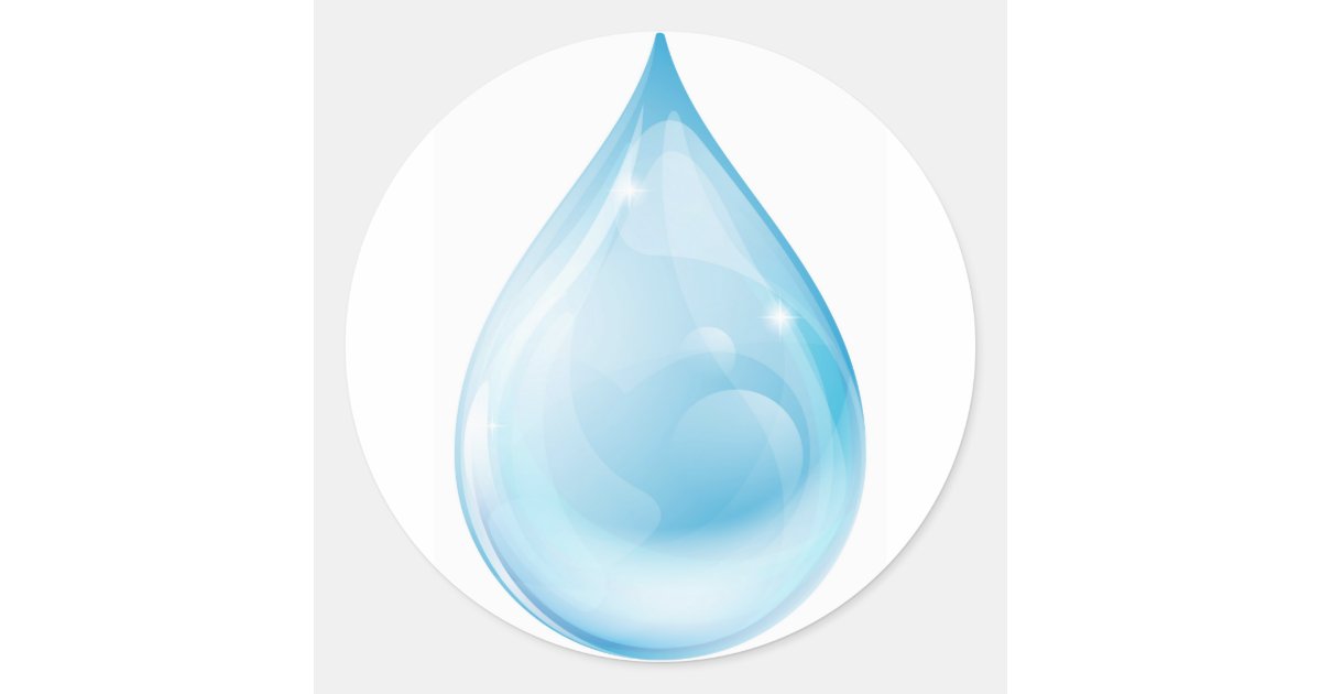 Water drop classic round sticker | Zazzle